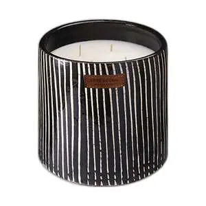 COTE BOUGIE MARRAKECH Large Zebra Mandarin & Orange Blossom Ceramic Candle - Black