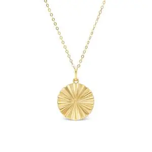 TALISMANIA JEWELRY Sol Fluted Disc Pendant Necklace