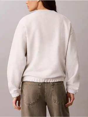 Calvin Klein Sequin Script Logo Sweatshirt - Light Grey Heather
