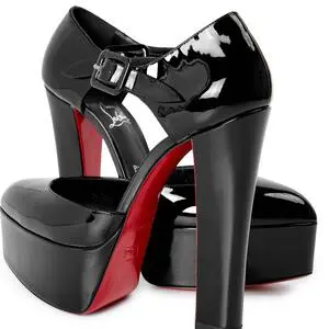 CHRISTIAN LOUBOUTIN Leather Waterproof Platform Chunky Heels