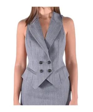 Elisabetta Franchi Lettering Printed Vest - Gray