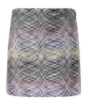 Missoni Striped Metallic Crochet-knit Mini Skirt