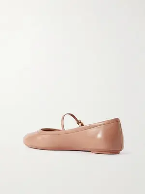 GIANVITO ROSSI Leather Mary Jane Ballet Flats