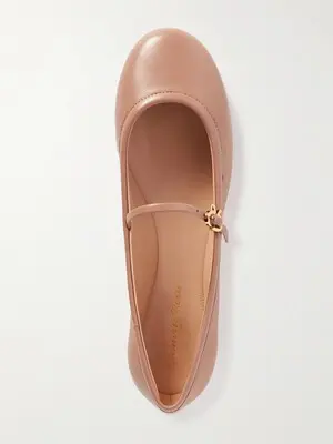 GIANVITO ROSSI Leather Mary Jane Ballet Flats