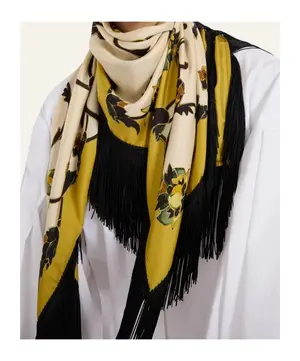La DoubleJ Reversible Fringe Foulard 90