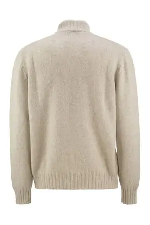 Kiton Half-zip High-neck Pullover - Light Beige