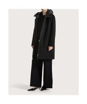 Seventy Hooded Zip-up Coat - Black