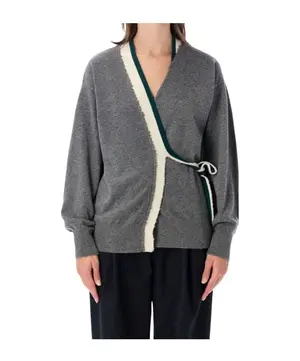 Dries Van Noten Tie-front Cardigan - Gray