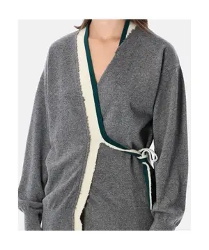 Dries Van Noten Tie-front Cardigan - Gray