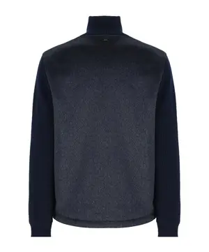 Herno Knit-panel High Collar Knitted Jacket