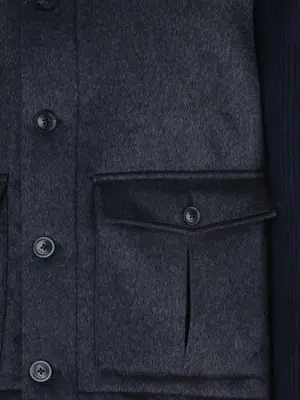 Herno Knit-panel High Collar Knitted Jacket