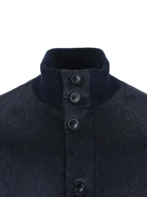 Herno Knit-panel High Collar Knitted Jacket