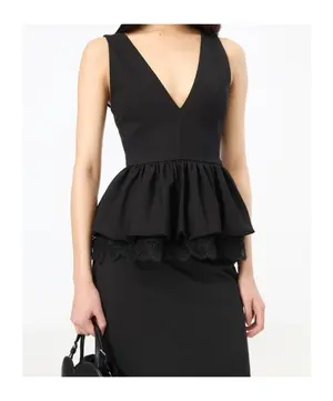ROTATE BY BIRGER CHRISTENSEN V-neck Peplum Top