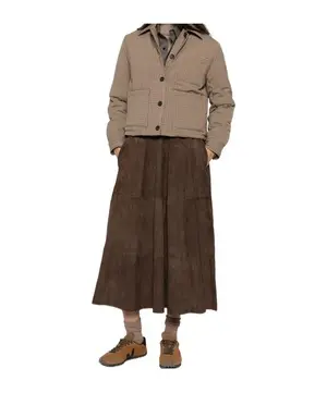 Antonelli Firenze Suede Skirt - Brown
