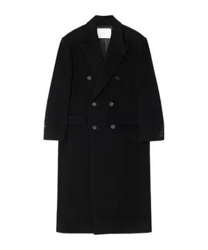 DUNST Tailored Double-breasted Cashmere Coat - Black