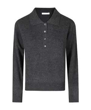 LOW CLASSIC Long-sleeve Collared Knit Top