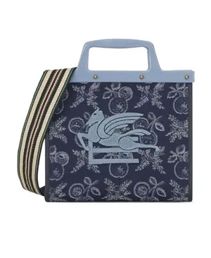 Etro Logo Embroidered Jacquard Top Handle Bag