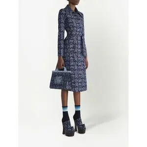 Etro Logo Embroidered Jacquard Top Handle Bag