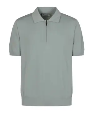 Canali Zip Polo Knitted Top
