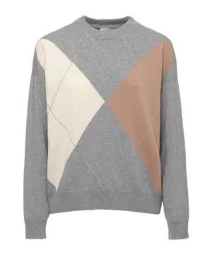 Peserico Intarsia Knitted Sweater - Gray