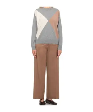 Peserico Intarsia Knitted Sweater - Gray