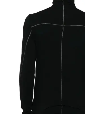 THOM KROM Roll-neck Contrast-stitch T-shirt