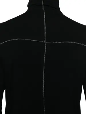 THOM KROM Roll-neck Contrast-stitch T-shirt