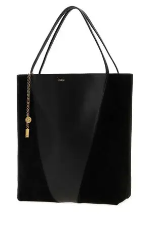 Chloé Spin Panelled Tote Bag - Black