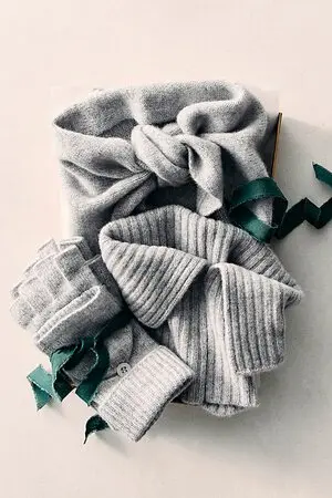 Free People Cashmere Convertible Mittens - Ash
