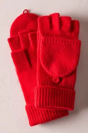 Free People Cashmere Convertible Mittens - Red