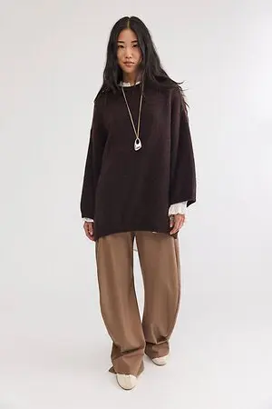 MR MITTENS Arlo Oversized T-shirt Sweater - Espresso
