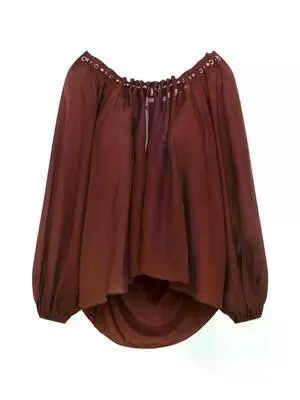Zimmermann Aster Gathered-bead Blouse - Red