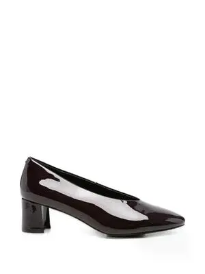 GIOSEPPO Patent-finish Block-heel Pumps - Red
