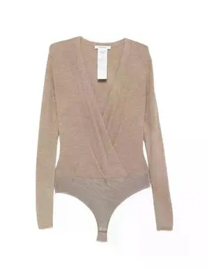 Max Mara Cashmere V-neck Bodysuit - Neutrals
