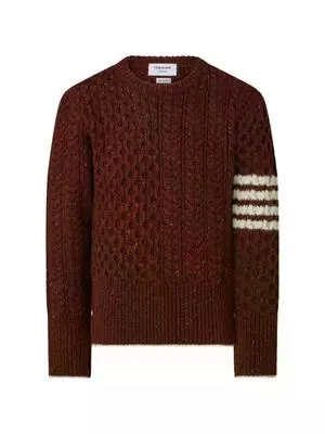 Thom Browne Donegal 4-bar Aran Cable Pullover
