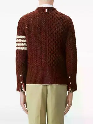 Thom Browne Donegal 4-bar Aran Cable Pullover