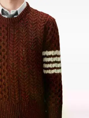 Thom Browne Donegal 4-bar Aran Cable Pullover