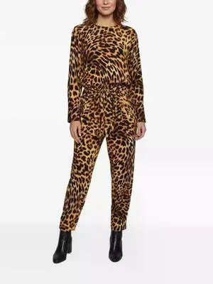 Stella McCartney Leopard-print Tie-waist Silk Jumpsuit - Brown