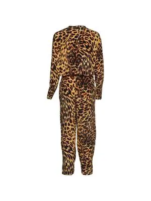 Stella McCartney Leopard-print Tie-waist Silk Jumpsuit