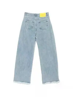 MARQUES' ALMEIDA Beaded Frayed-hem Jeans - Blue