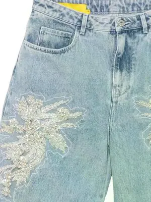 MARQUES' ALMEIDA Beaded Frayed-hem Jeans