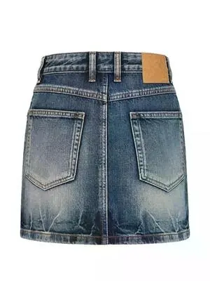 We11Done Check-patchwork Mini Skirt - Blue