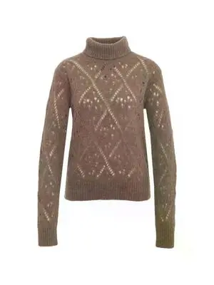 JUCCA Diamond-knit Roll-neck Sweater - Brown