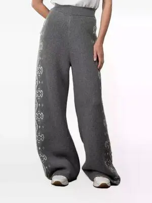 MOORER Divya-xsj Geometric-pattern Knit Trousers