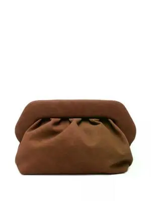 THEMOIRE Bios Ruched Clutch Bag - Brown