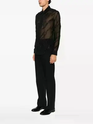 Patrizia Pepe Crystal-embellished Sheer Shirt