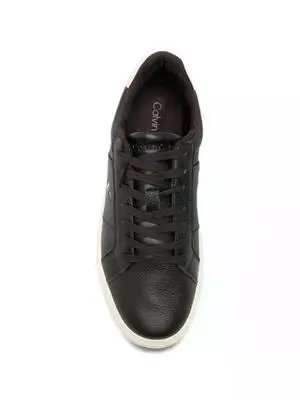 Calvin Klein Logo-plaque Pebbled Leather Sneakers