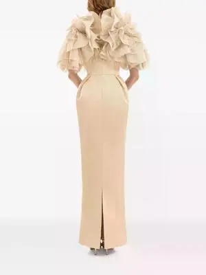 GEMY MAALOUF Ruffled Strapless Dress - Neutrals