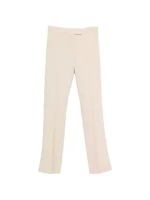 Sportmax Pressed-crease Slit-hem Trousers - Neutrals