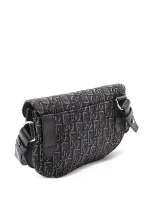 Dior 2010s Saddle Oblique Shoulder Bag - Black